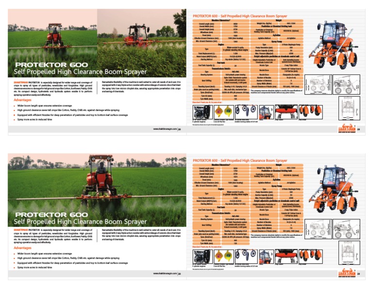 Self Propelled High Clearance Boom Sprayer: Protektor 600 | PDF | Pump ...