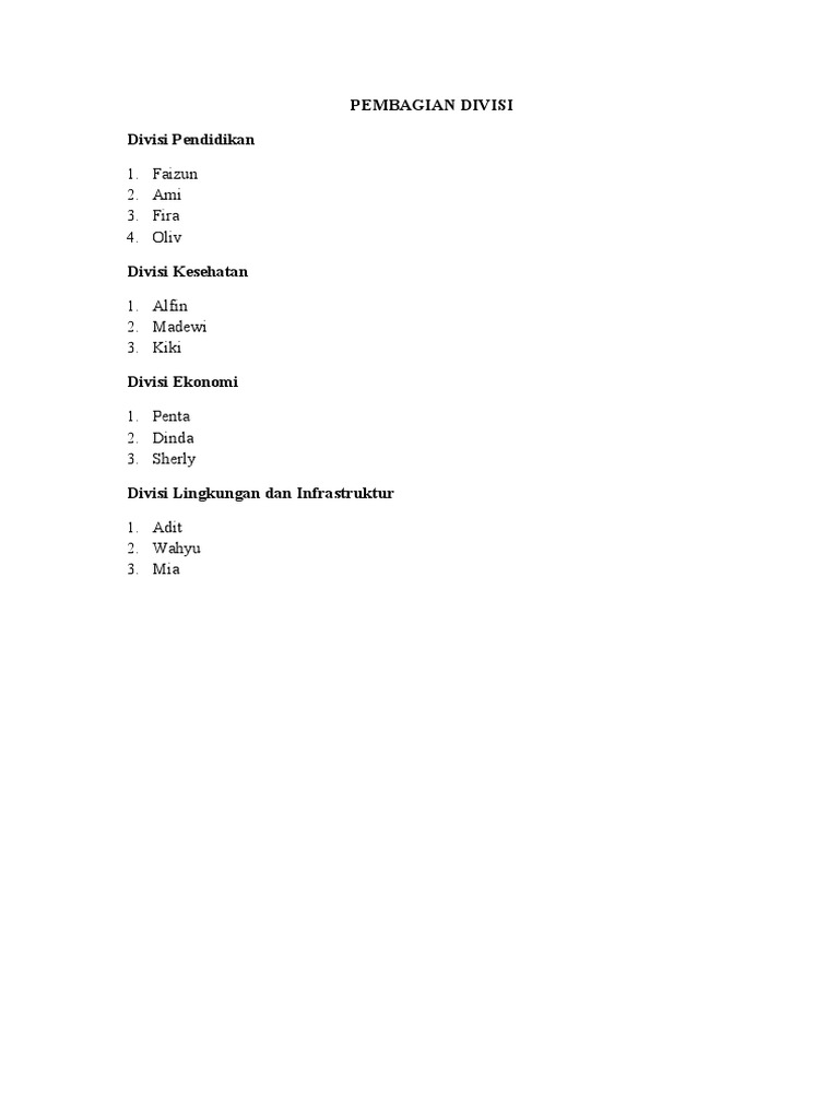 Pembagian Divisi | PDF