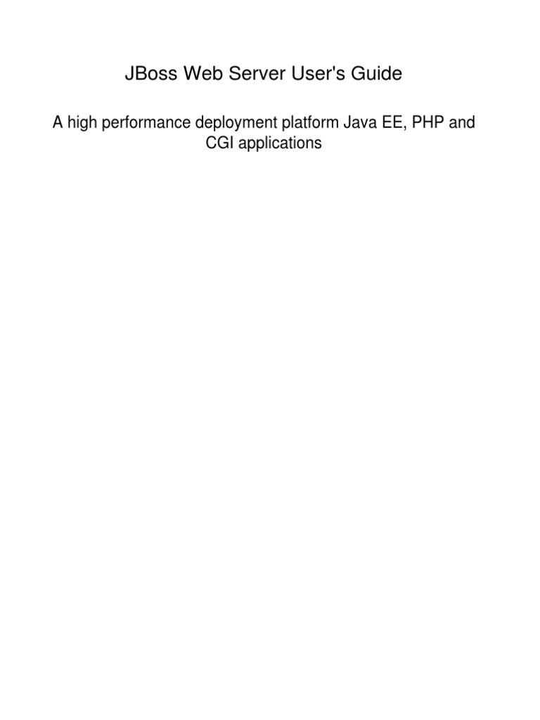 JBoss Web Server User's Guide | PDF | Java Server Pages | Web Server