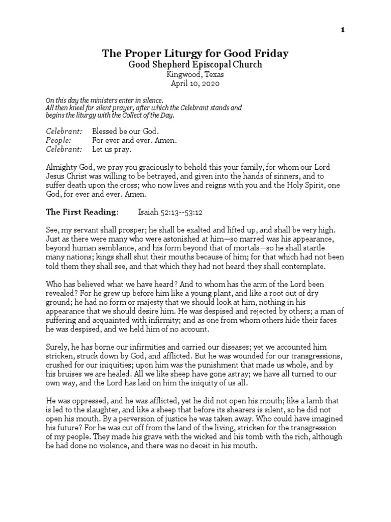 Good Friday Liturgy Guide 2020 | PDF | Pontius Pilate | Jesus