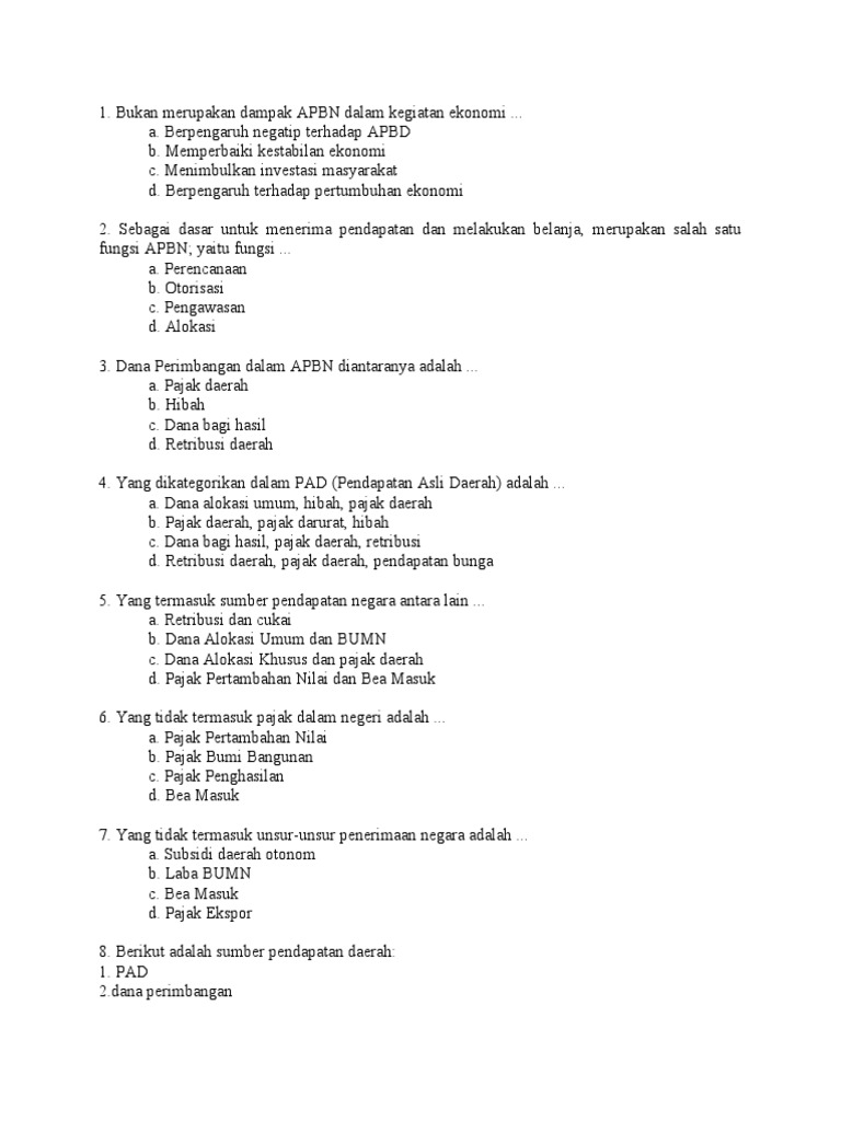 Soal Ekonomi Kelas Xi Semester 2 | PDF