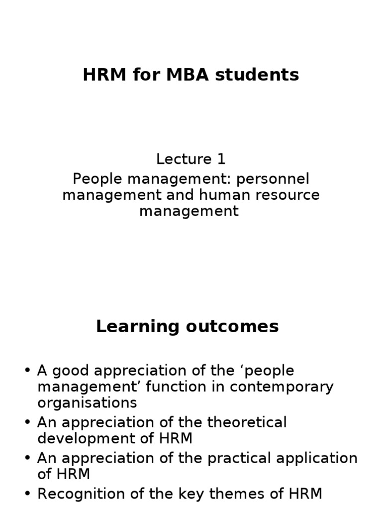 Chapter 1 - Lecture Slides | PDF | Human Resource Management | Human ...