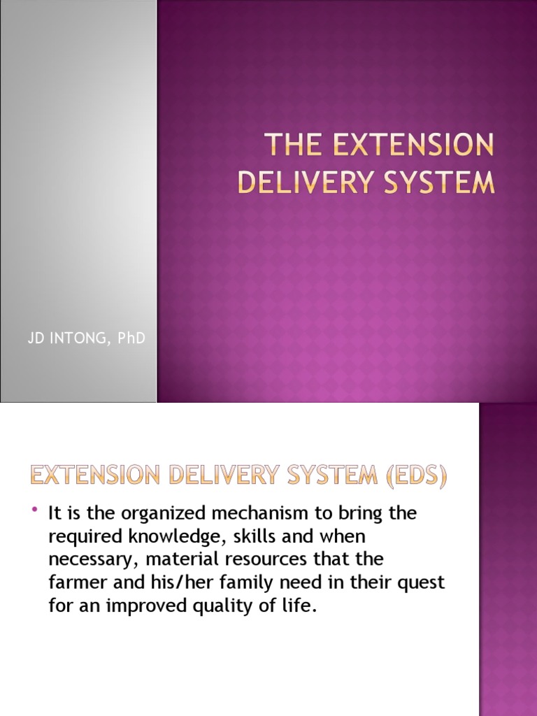 The Extension Delivery System | PDF | System | Technology Transfer