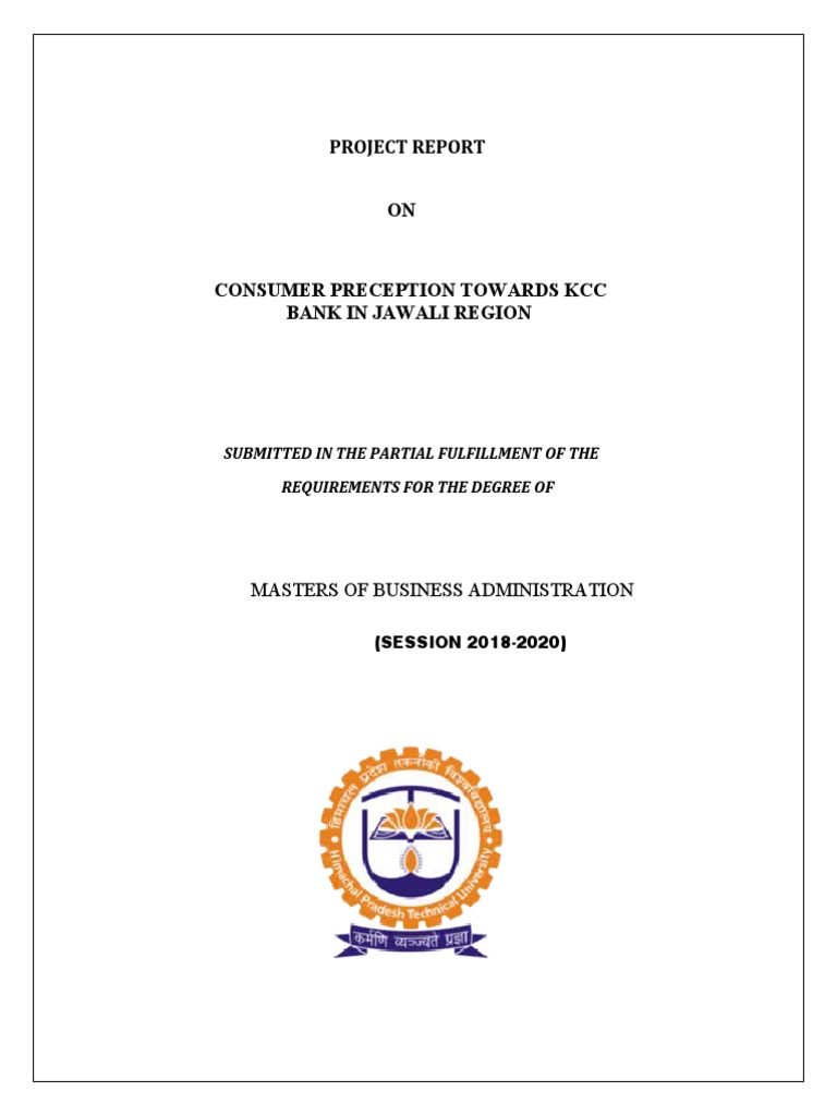 Project Report: Submitted in The Partial Fulfillment of The Requirements For The Degree of | PDF ...