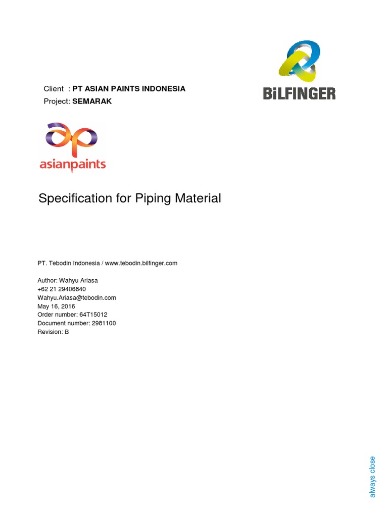 RB - Specifications Piping Materials | PDF | Pipe (Fluid Conveyance) | Valve