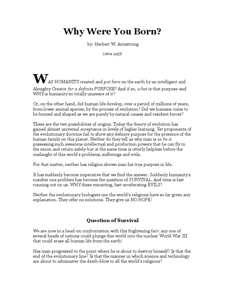 Why Were You Born | Download Free PDF | Genesis Creation Narrative ...