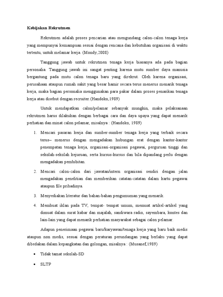 NHPPD X Kebijakan Rekrutmen | PDF | Pengembangan Diri