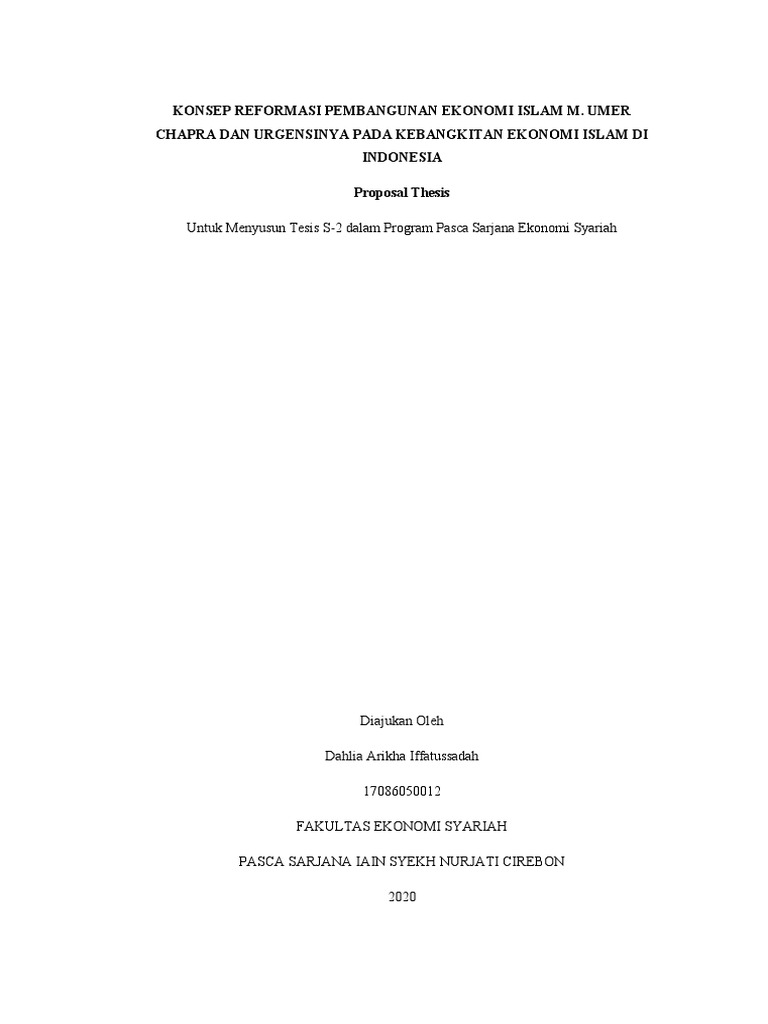 Pemikiran Umer Chapra Ekonomi Pembangunan | PDF