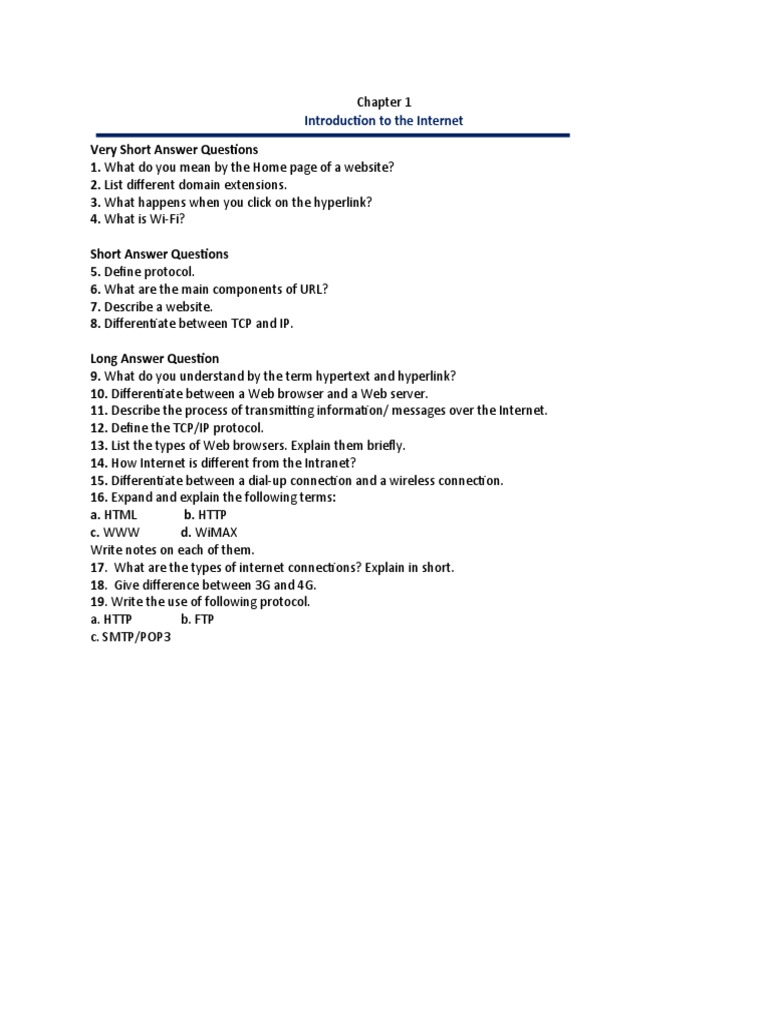 Chapter 1 Question Answers | PDF