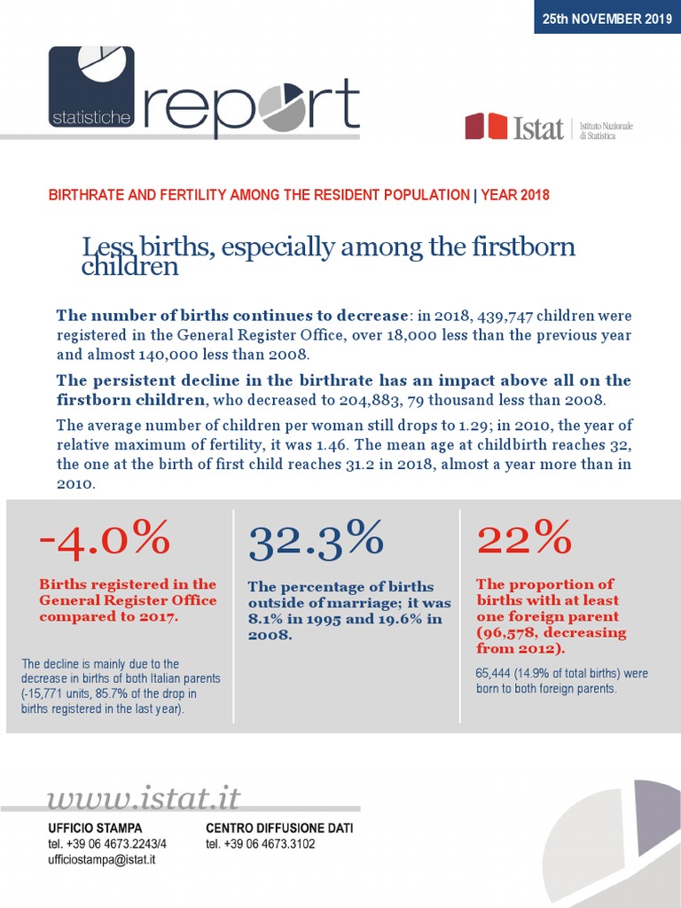Births and fertility decline in Italy | PDF | Total Fertility Rate ...