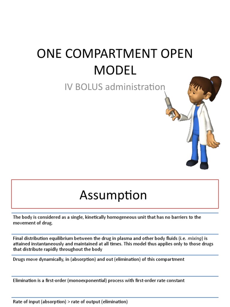 ONE COMPARTMENT OPEN MODEL IV Bolus Administration | PDF ...