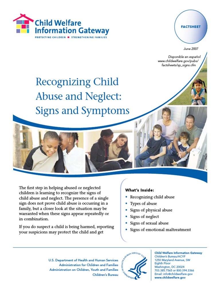 Child Abuse Signs for Caregivers | PDF | Child Neglect | Child Abuse