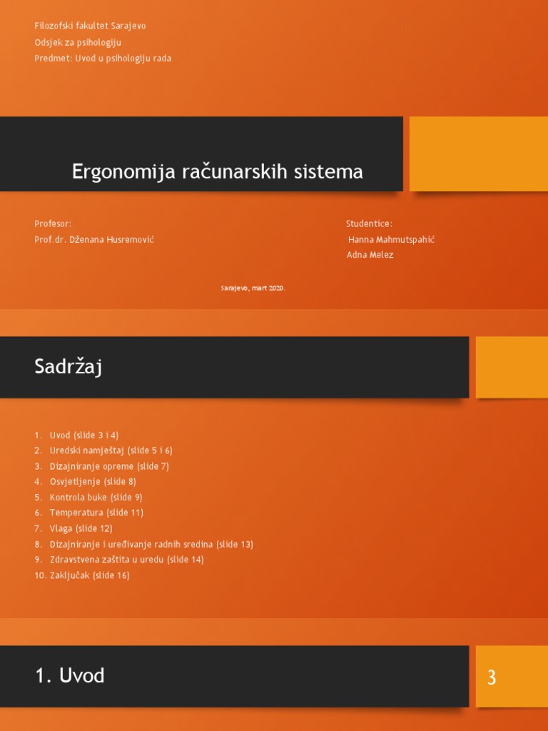 Ergonomija Računarskih Sistema | PDF