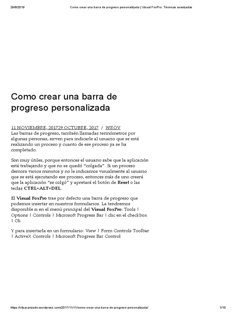 Crear barra de progreso en Visual FoxPro | PDF | Microsoft | Software