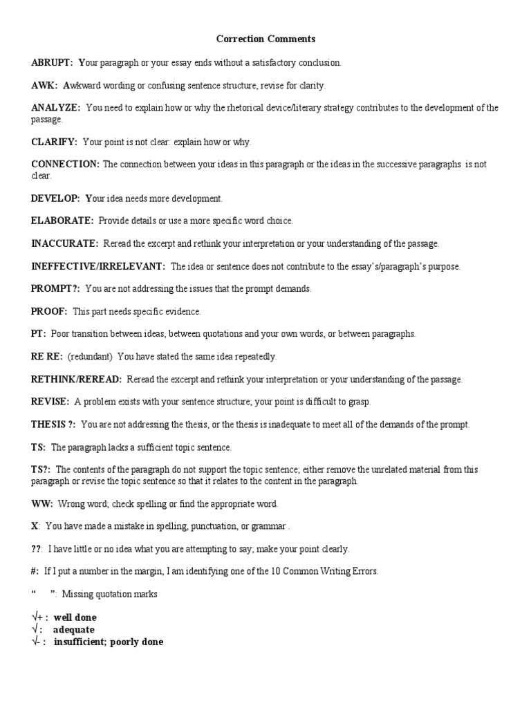 Correction Comments Revised