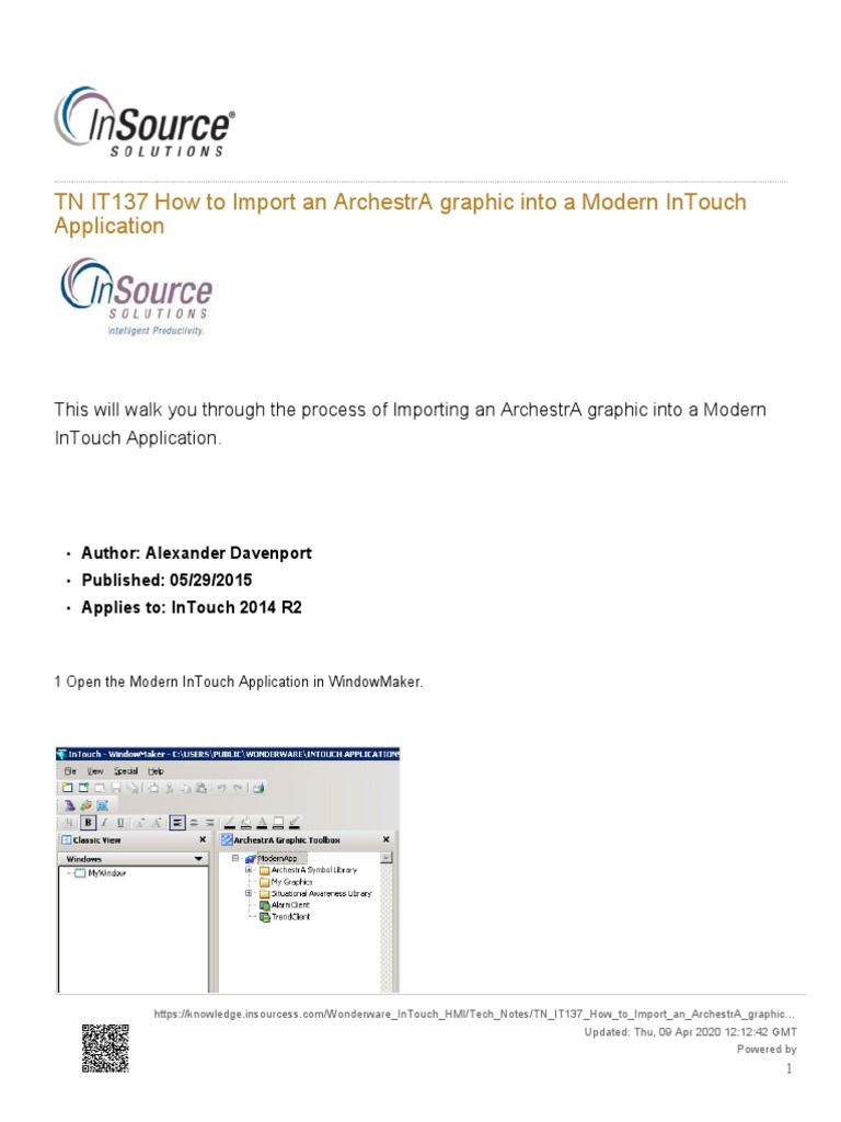 Import ArchestrA Graphics in InTouch | PDF | Computers | Technology ...