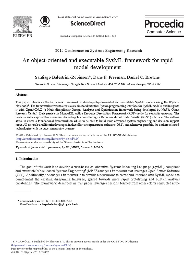 An Object-Oriented and Executable Sysml Framework For Rapid Model Development | PDF | Resource ...
