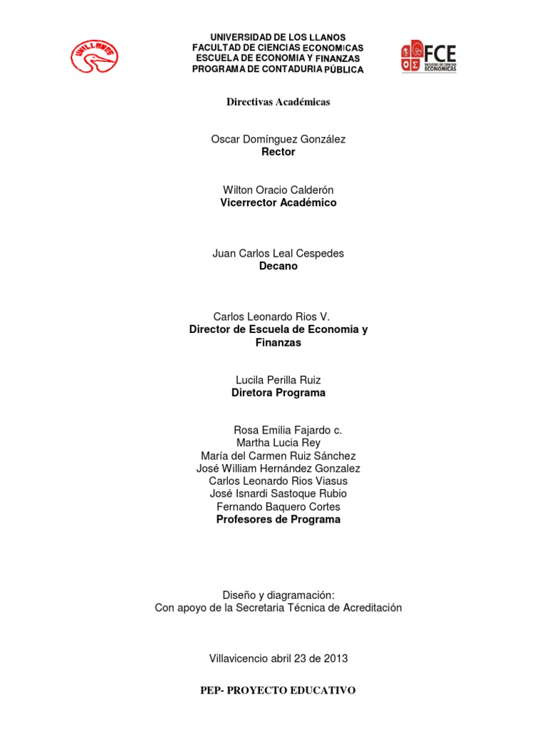PEP CONTADURIA PUBLICA Unillanos | PDF | Contador | Plan de estudios