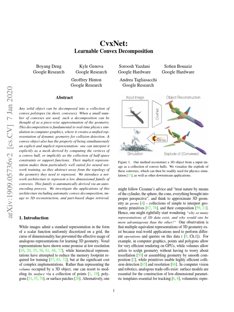 Cvxnet:: Learnable Convex Decomposition | PDF | 3 D Computer Graphics | Voxel