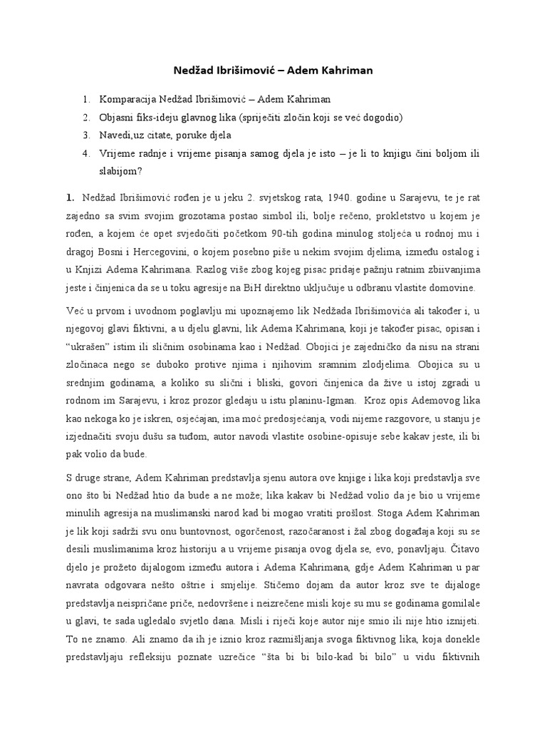 Nedžad Ibrišimović - Adem Kahriman | PDF