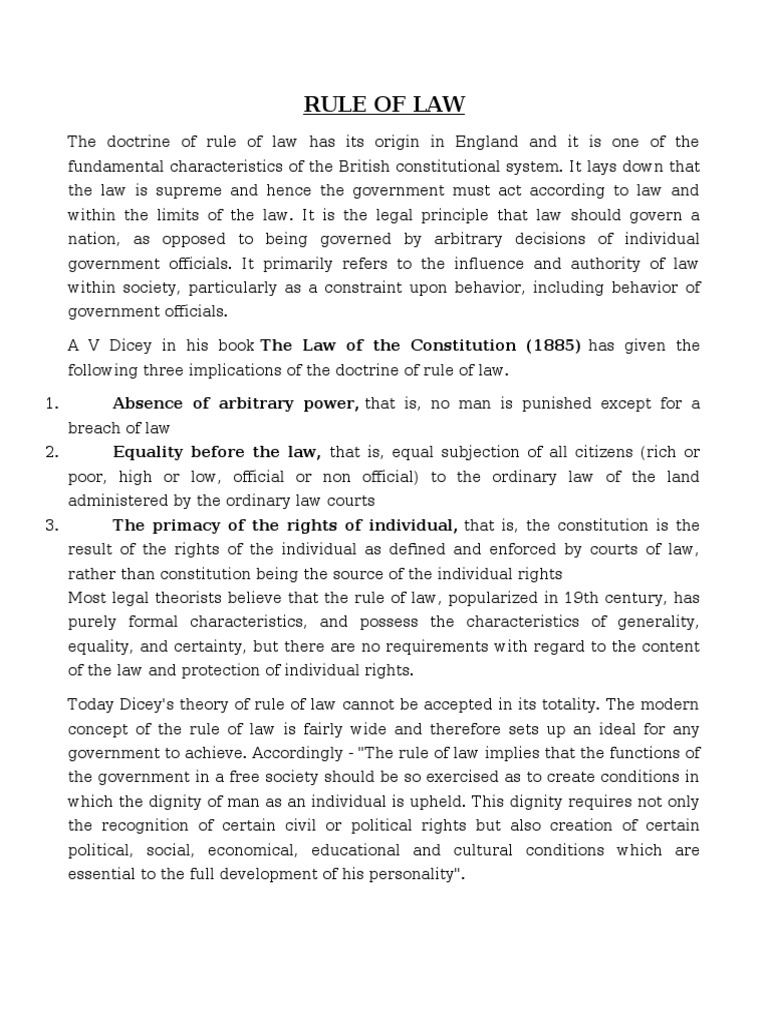 Rule of Law | PDF | Rule Of Law | Supreme Court Of India
