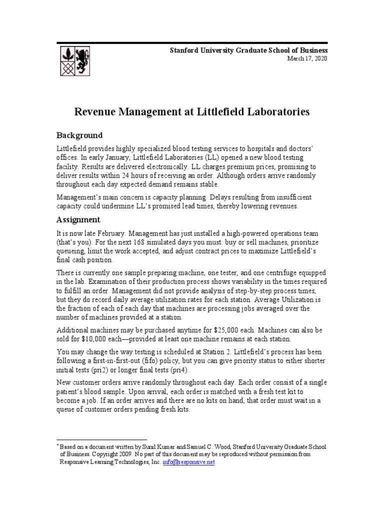 Littlefield Simulation | PDF | Inventory | Prices