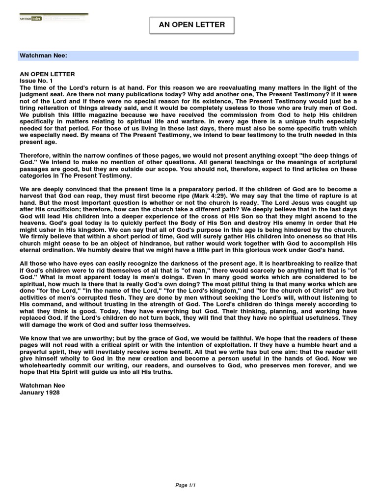 Preparing for the Lord's Return: An Open Letter Calling God's Children ...