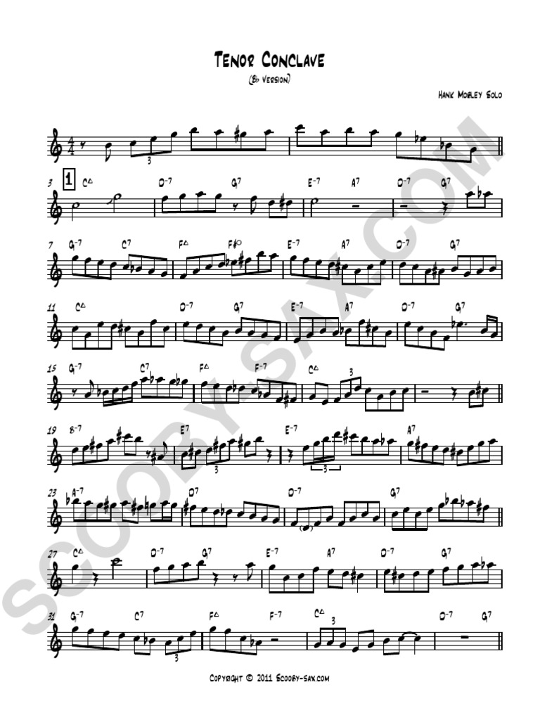 Tenor Conclave - Mobley - BB PDF | PDF