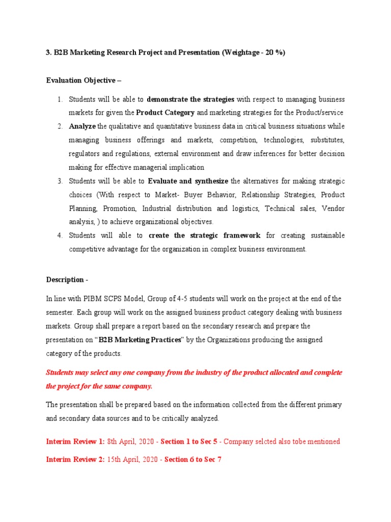 B2B Marketing Research Project Guide | PDF | Marketing Research ...