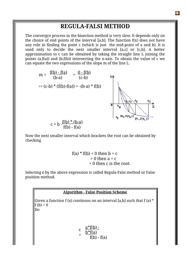 Regula-Falsi Method Explained with Examples | PDF | Equations | Applied ...