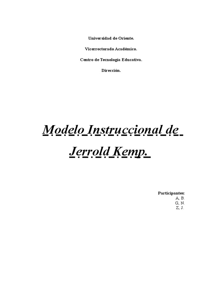 Modelo Instruccional de Jerrold Kemp | PDF | Evaluación | Aprendizaje