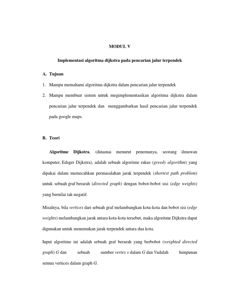 Mengoptimalkan Algoritma Dijkstra untuk Pencarian Jalur Terpendek | PDF Mengoptimalkan Algoritma Dijkstra untuk Pencarian Jalur Terpendek | PDF