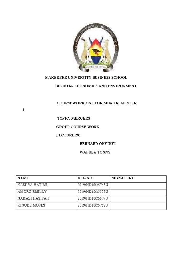 Makerere University Business School Business Economics and Environment ...