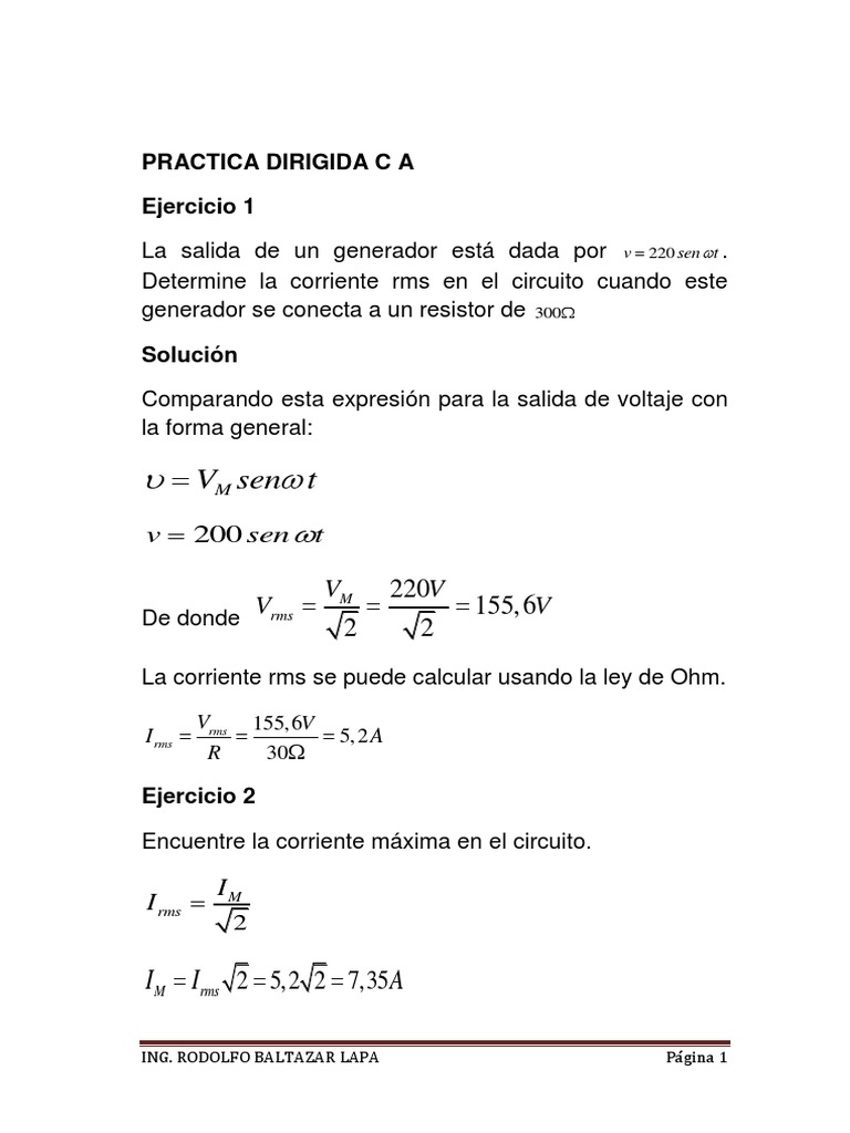 Practica Dirigida De Ca Pdf Inductor Condensador