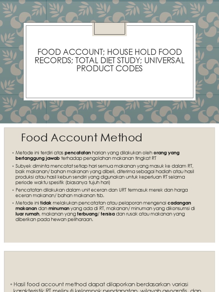 Food Account PDF | PDF
