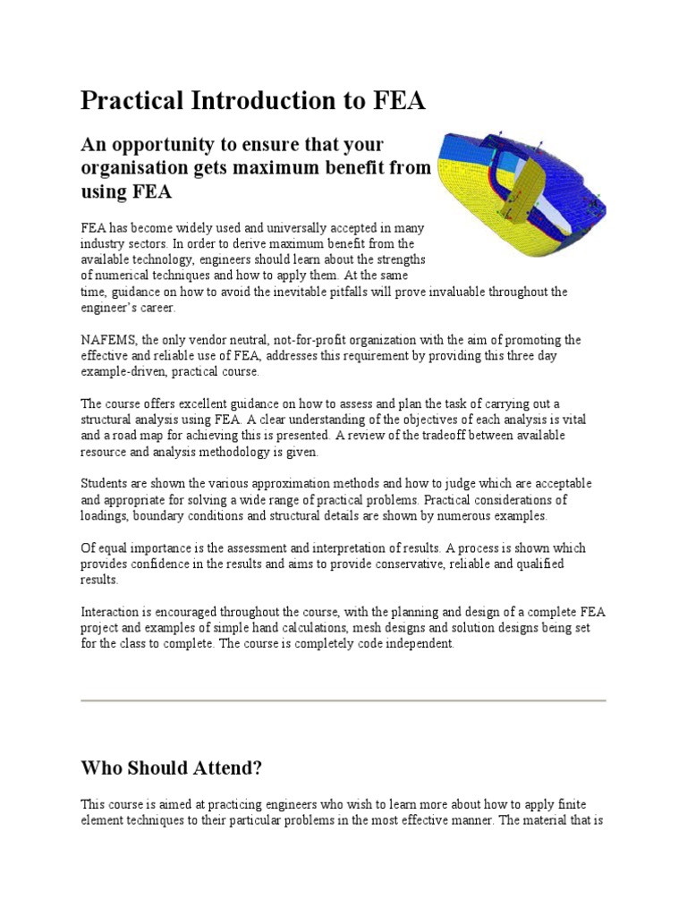 Practical Introduction To FEA and CFD | PDF | Computational Fluid ...