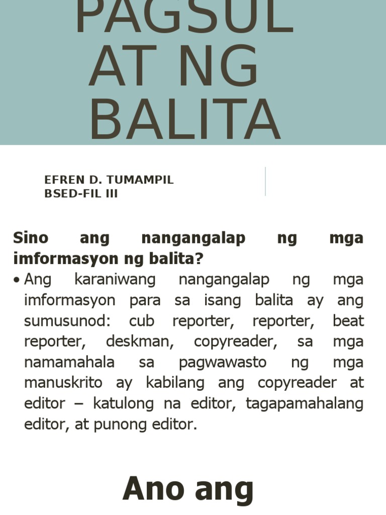 Efren Balitan | PDF