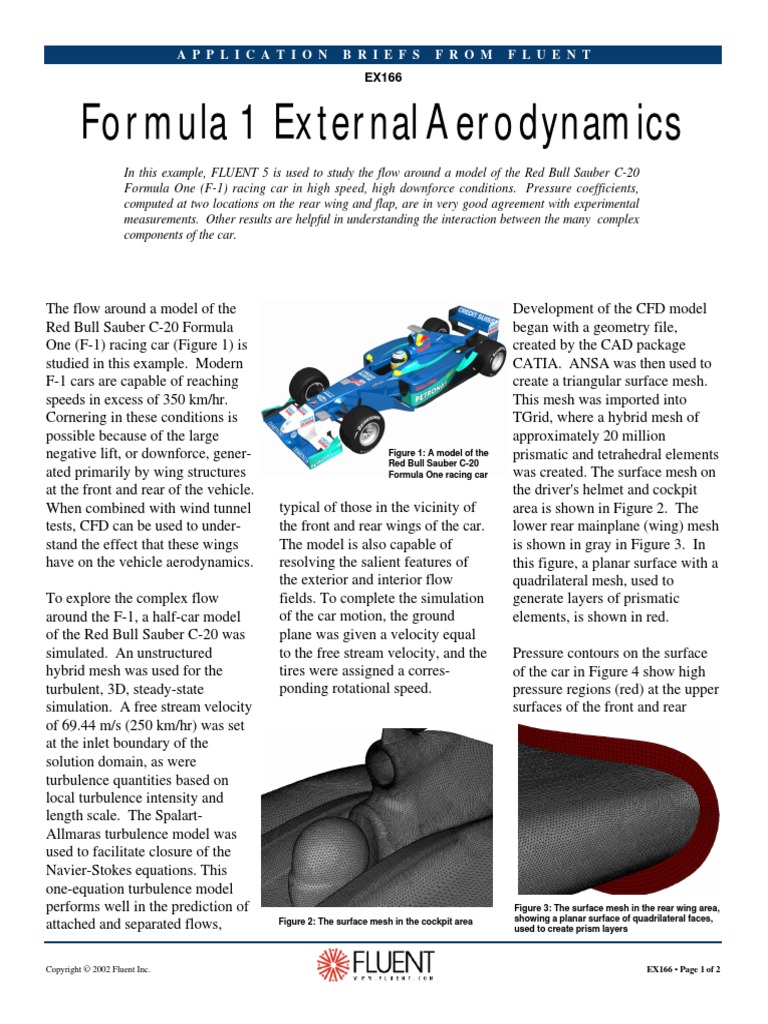 Formula 1 External Aerodynamics Fluent PDF | PDF | Fluid Dynamics ...