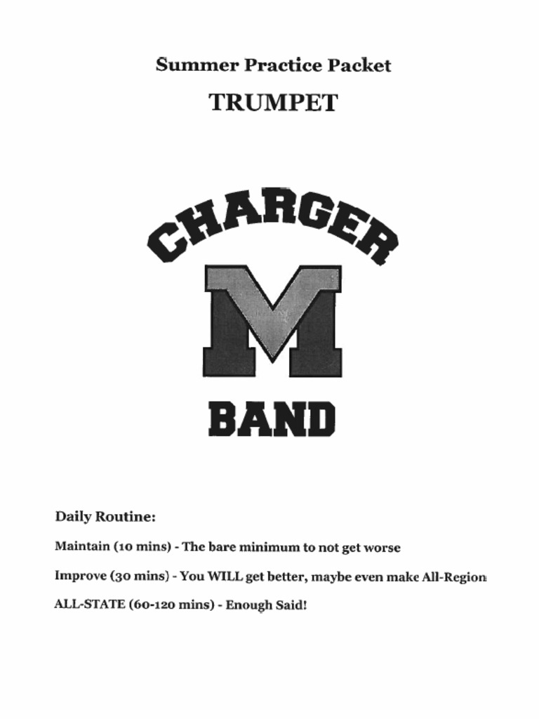 Trumpet - Summer - Packet - Warmup Routine | PDF