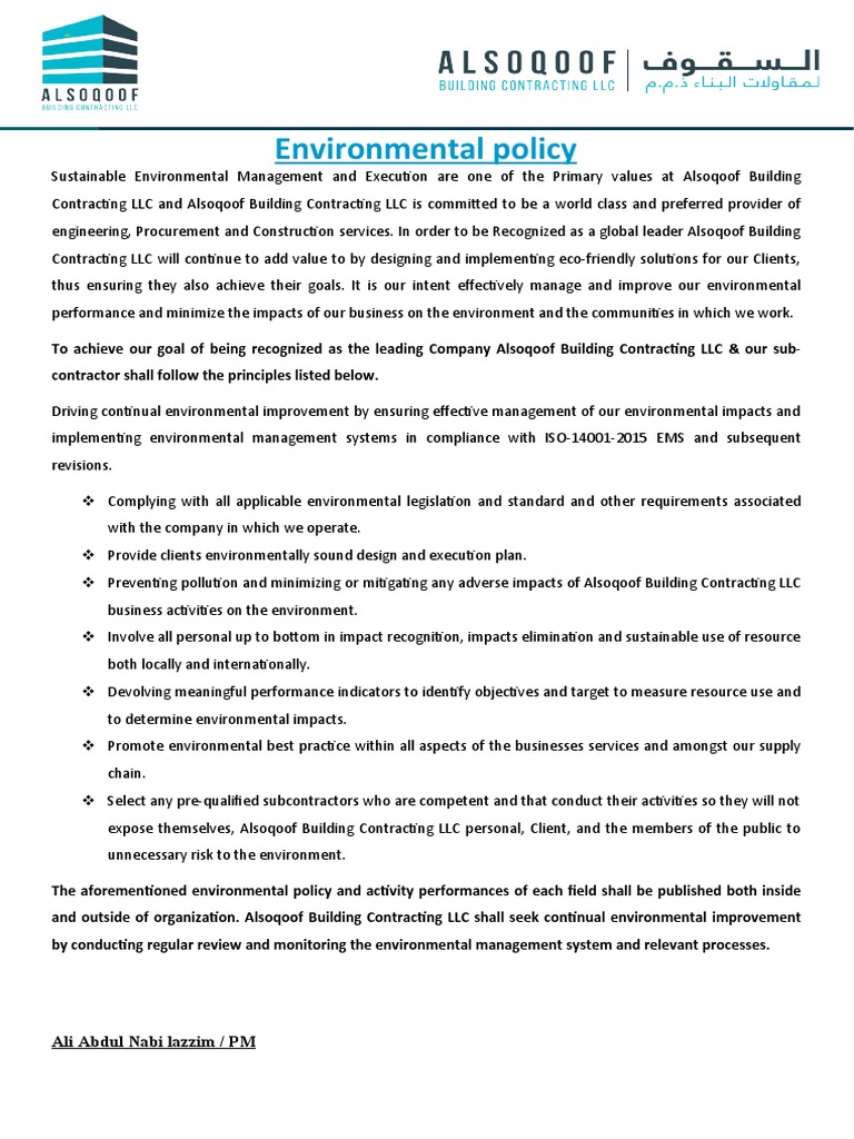 Environmental Policy | PDF | Environmental Policy | Environmental ...