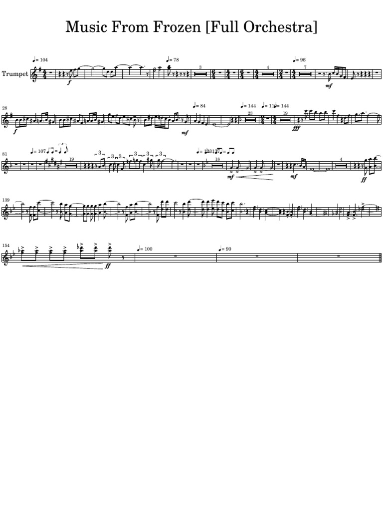 Frozen Musical Score for Orchestra | PDF