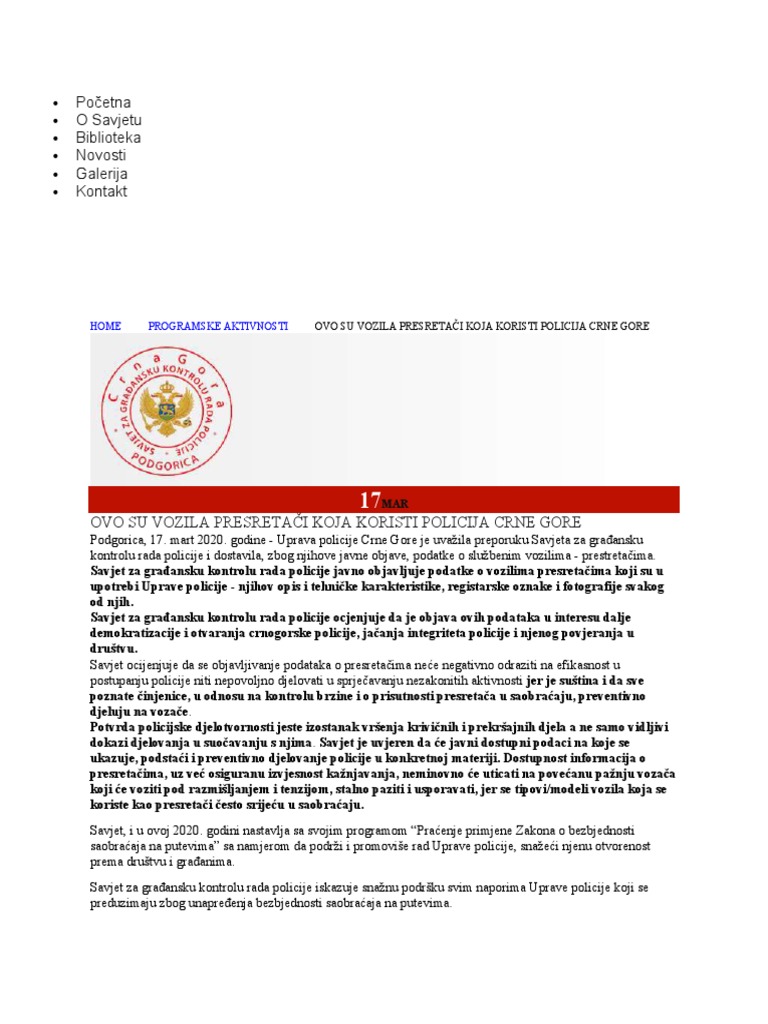 Policijski Presretaci | PDF