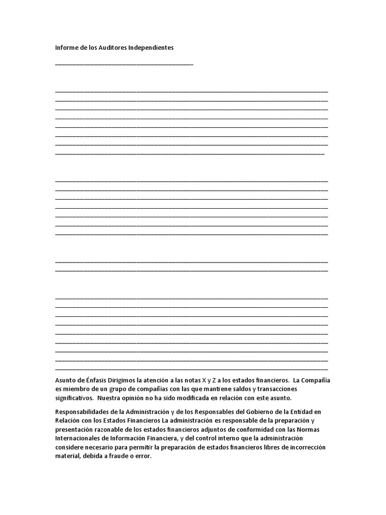 Ejemplo de Opinion Con Salvedad Con Limitacion MODIFICADA | PDF ...