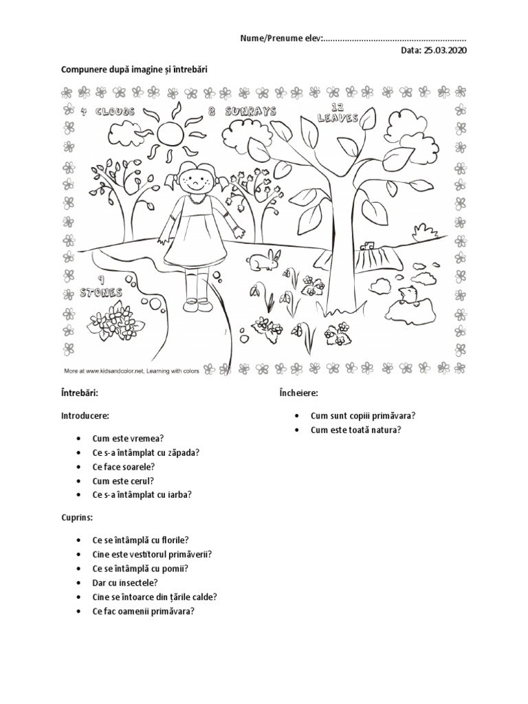 Compunere - Dupa - Imagine - Si - Intrebari 2 | PDF