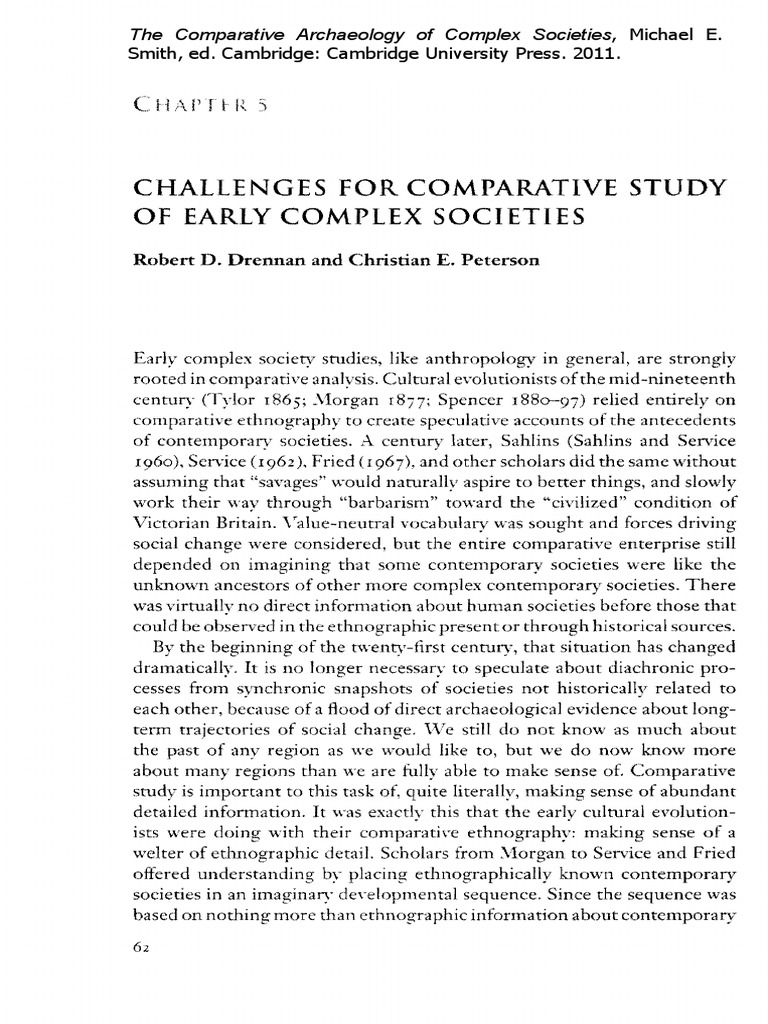 Challenges For Comparative Study of Early Complex Societies | PDF ...