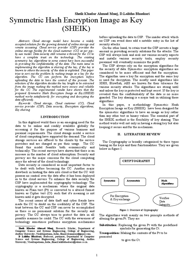 Symmetric Hash Encryption Image As Key | PDF | Cryptography | Key ...