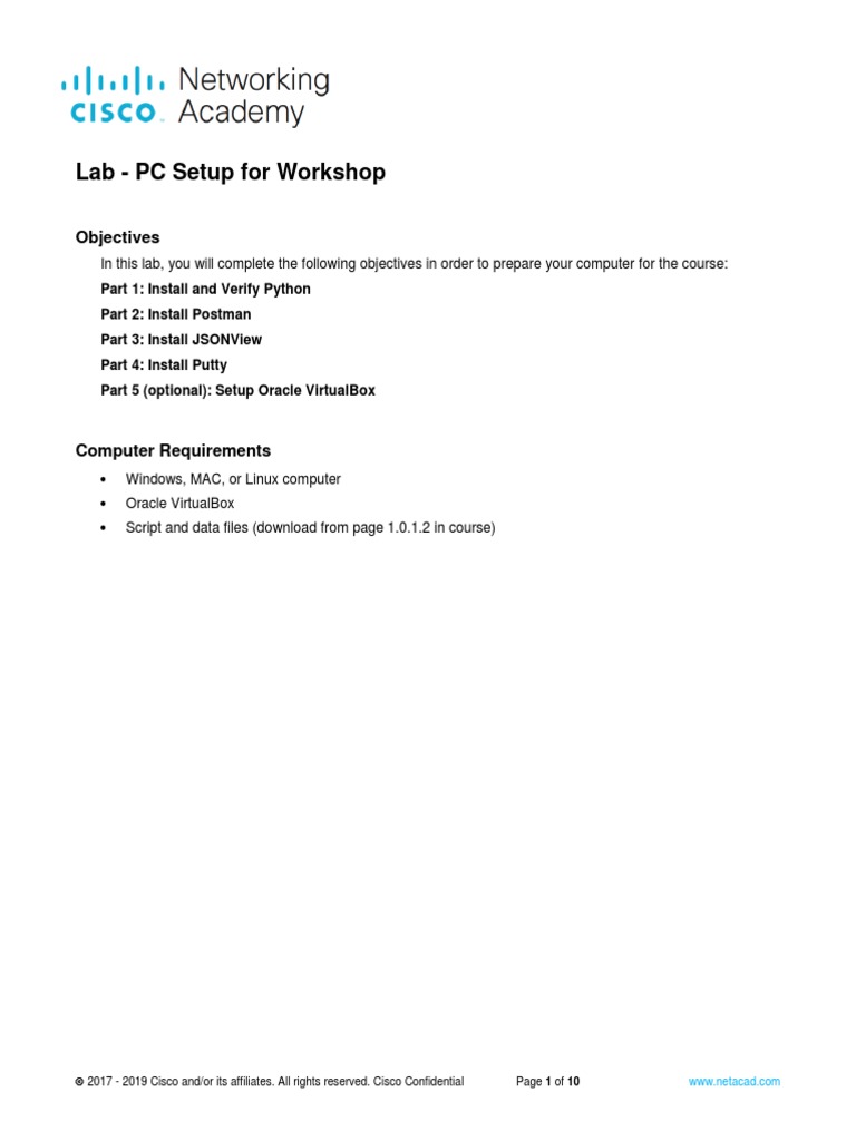 1.0.1.2 Lab - PC Setup For Workshop | PDF | Command Line Interface ...