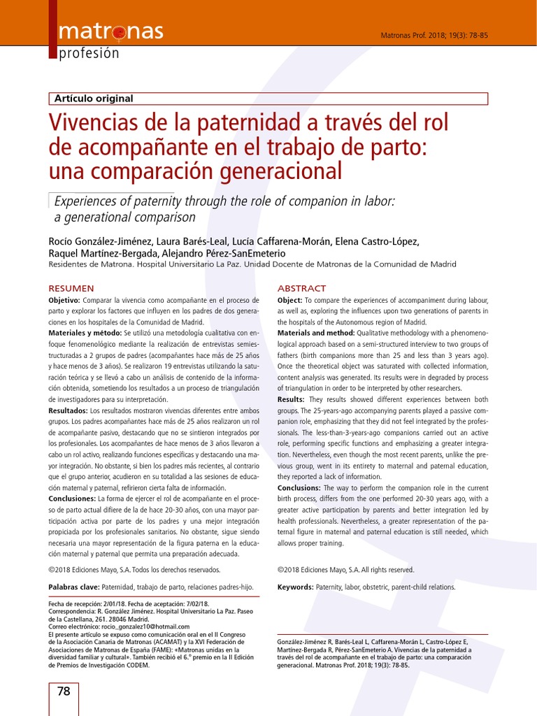 Vivencias de La Paternidad A Traves Del Rol (BVS Biblioteca Virtual ...