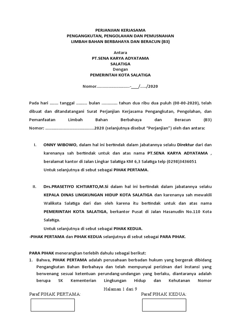 Draft Perjanjian Kerjasama Pdf