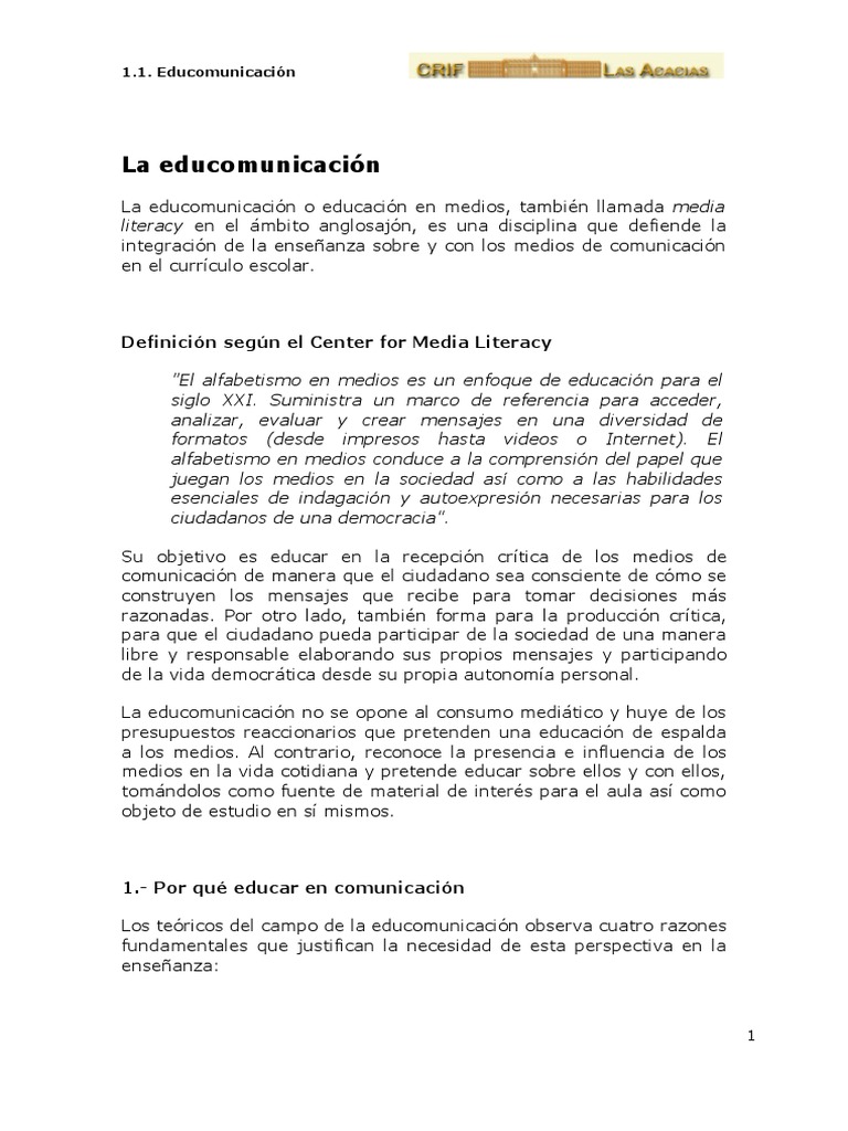 1 1 Educomunicacion | PDF | Plan de estudios | Comunicación